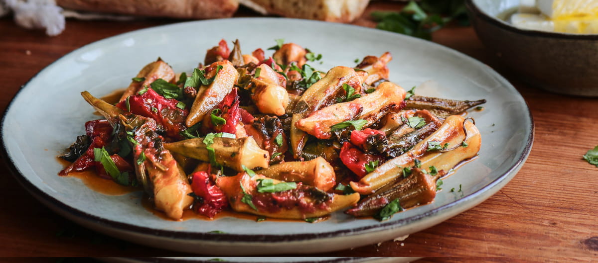 Okraschoten aus dem Ofen